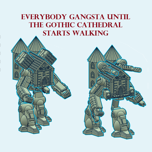 🎲 Gothic American Mecha Cathedral Warmachine・Free STL File for 3D ...