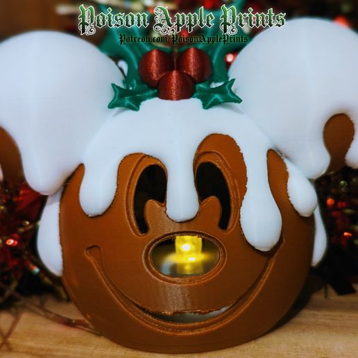 🎄 Mickey & Minnie Christmas Pudding Tea Light Holders・ STL File for 3D ...