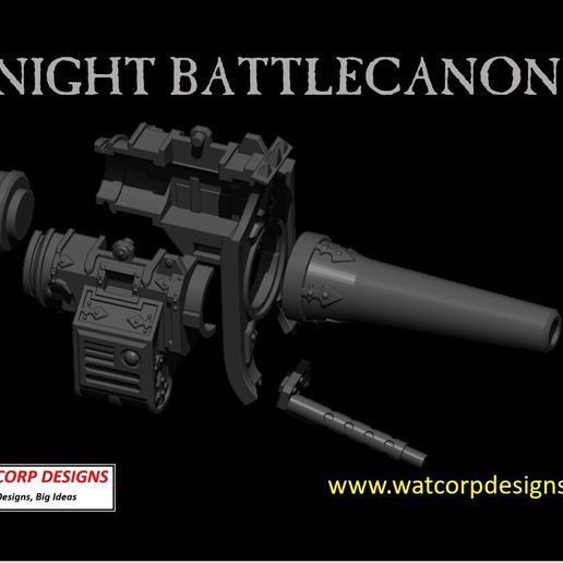 🔫 Knight Scale Battle Cannon・ 3D File for ・Cults