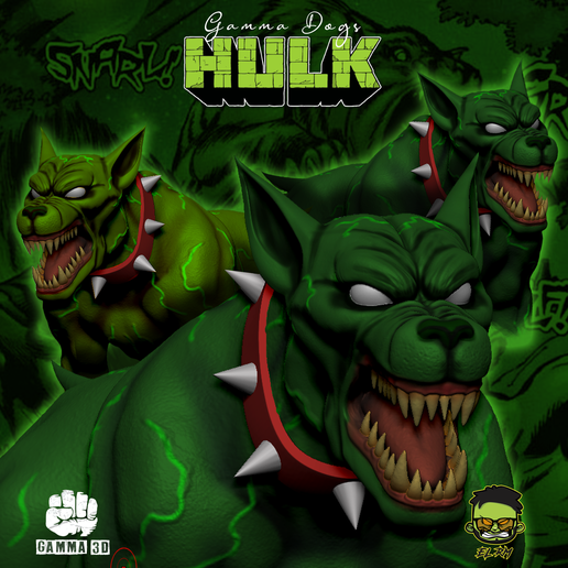 🐕 HULK DOG COMIC・ OBJ File for 3D printing・Cults