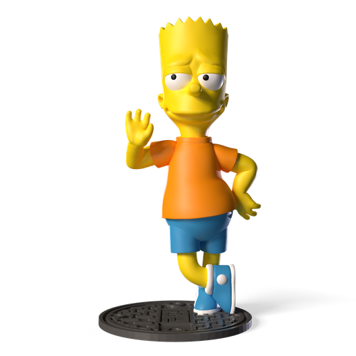 🛹 Bart Statue 1:1 Scale - Skateboard deck support・ OBJ File for 3D ...
