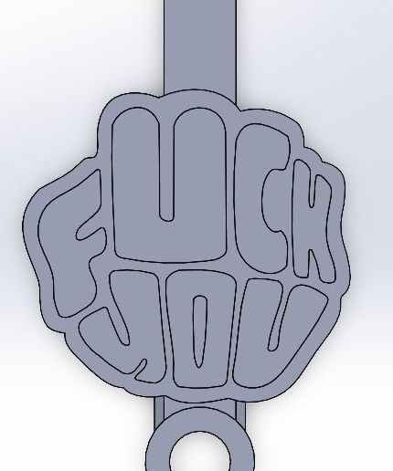 🔑 middle finger key chain・Free STL File for ・Cults