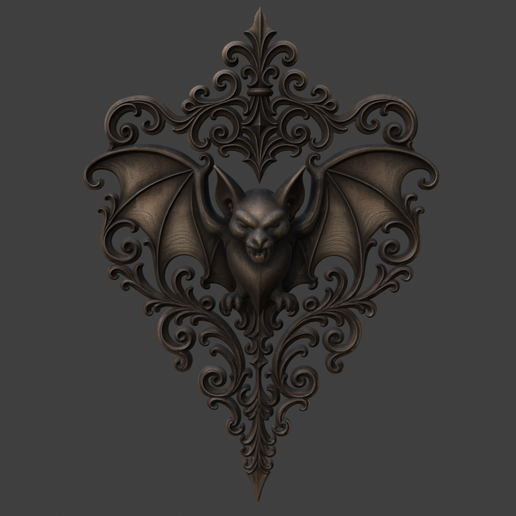 🦇 Intricate Bat Book Art・ STL File for 3D printing・Cults