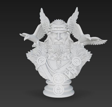 👤 Lord of the Ravens: Odin Bust – 3D Printable Norse Mythology Statue ...