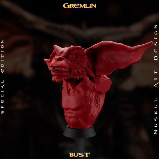 👤 Gremlin Bust - CreatureSculpture・ STL File for ・Cults