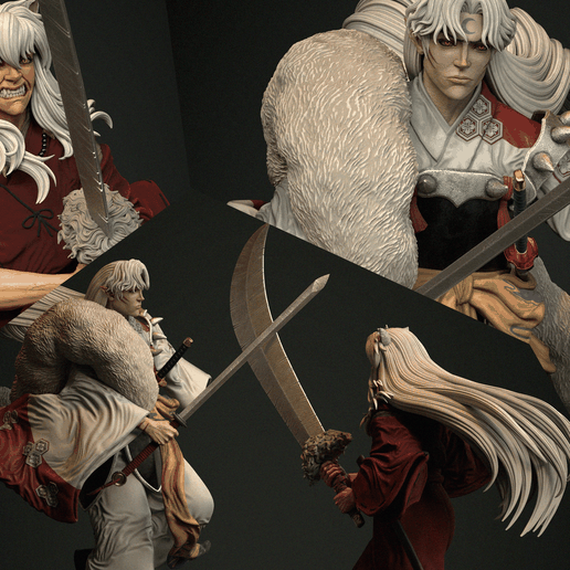 STL file INUYASHA vs SESSHOMARU 🗿 ・3D printable model to download・Cults
