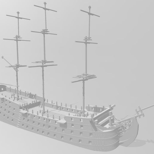 🚢 28 mm - Napoleonian or Royal Navy - Ship Of The Line (102 cannons ...