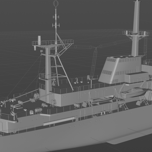 🚢 Digital model of the Russian SSV-80 reconnaissance ship・ OBJ File for ...