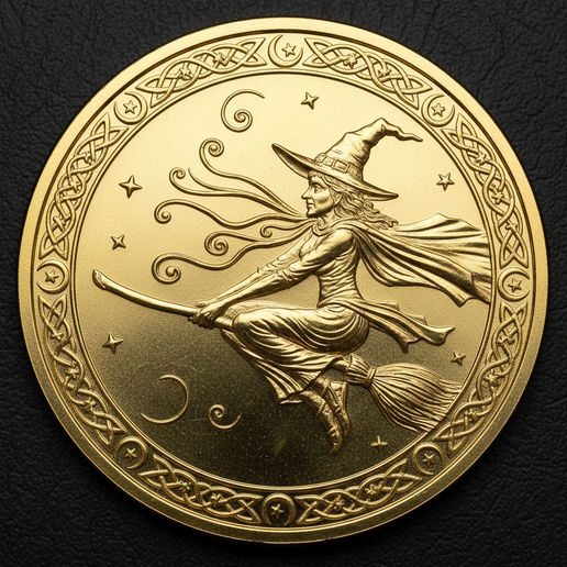 🧙‍♀️ Witch Coin・ STL File for 3D printing・Cults