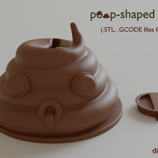 STL file Poop-shaped piggy bank (.stl, .gcode files for 3d printing ) 🏦 ...