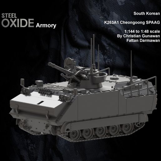 STL file South Korean K263A1 Cheongoong SPAAG 🇰🇷 ・Template to download ...