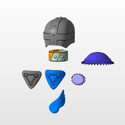 🐉 Angemon Digimon armor belt shoulder helmet knee parts STL Files Set ...