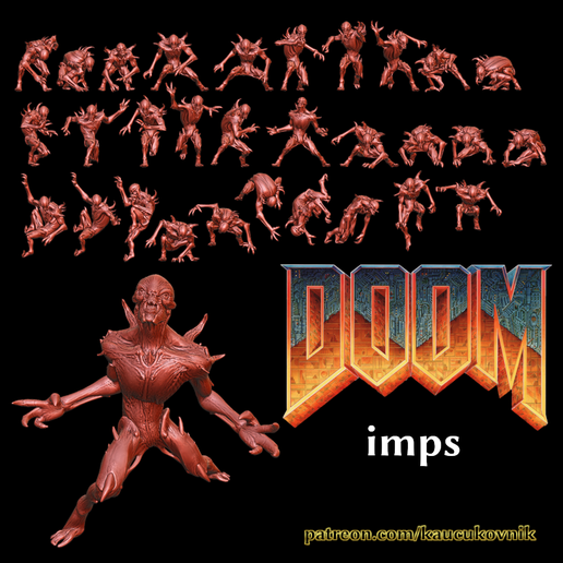 😈 Doom - Imps (Eternal)・Free STL File for ・Cults