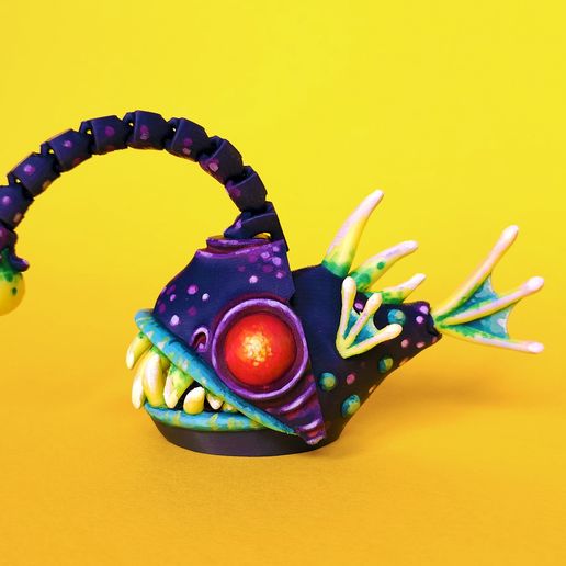 🐟 Articulated Angler Fish 🐟 - Colored File Included・ STL File for 3D ...