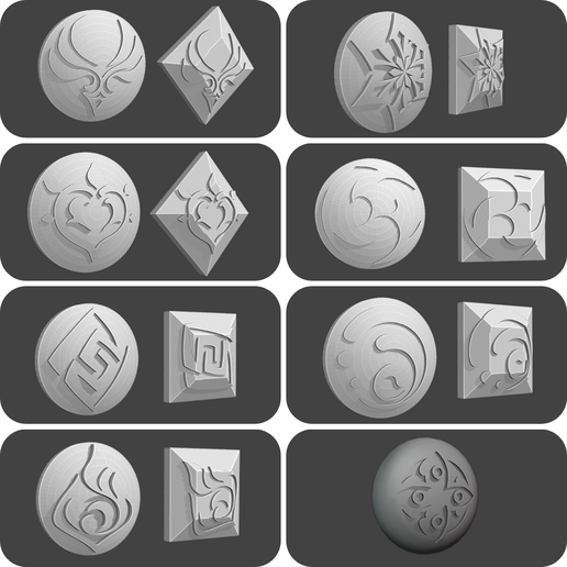 arquivo STL All element in One - Vision's rune 🎭 ・ideia de impressão 3D ...