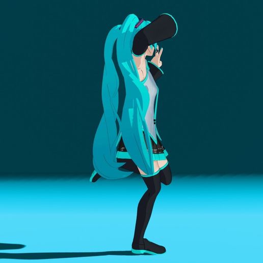 🎨 Hatsune Miku low poly・Archivo STL para Impresión 3D・Cults