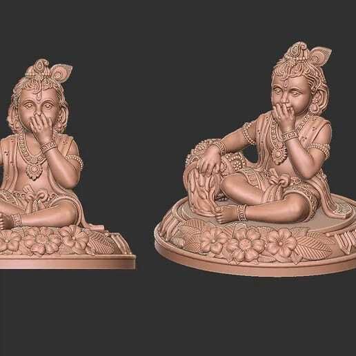 🗿 Makkhan Chor Laddu Gopal Krishna 3d Model・ STL File for 3D printing・Cults