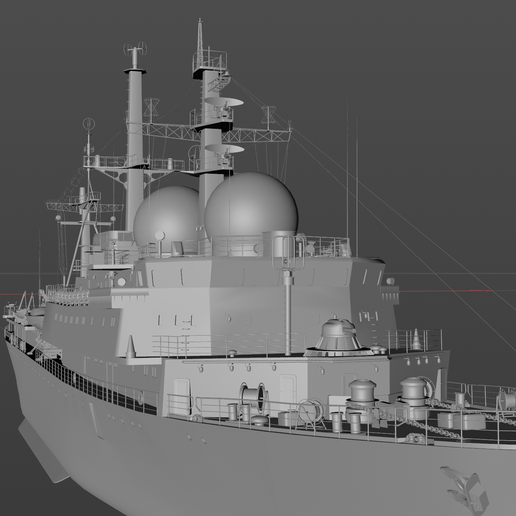 🚢 Digital model of the Russian SSV-80 reconnaissance ship・ OBJ File for ...