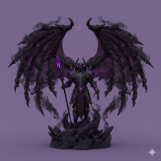 🎲 Single STL Winged Shadow Lord Miniature - Fantasy Tabletop RPG Figure ...