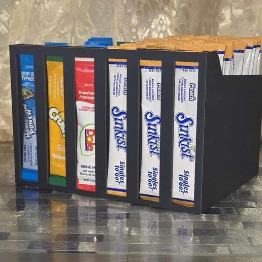 🔝 (6 section open top) Single serve drink packet holder V3・ STL File ...