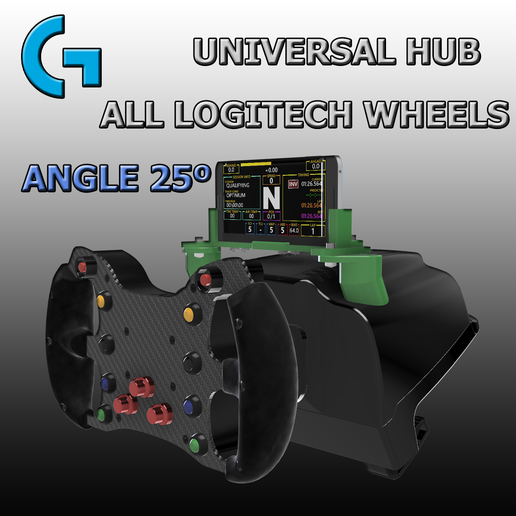 📞 Logitech G27/G29/G920 Angle 25º Universal Hud / Phone Holder・ 3D File ...