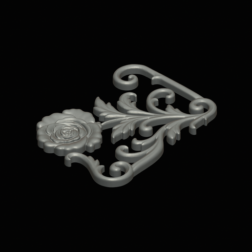 🌹 relief corner rose symbol model・Free 3D File for 3D printing・Cults