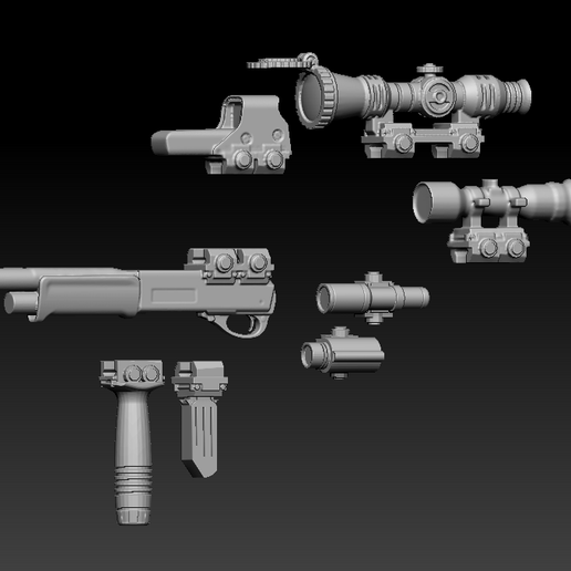 Fichier 3D Attachments PACK 2 , 1:12 🔫 ・Plan à imprimer en 3D à télécharger・Cults