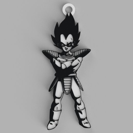 🗝️ Vegeta Keychain・ STL File for 3D printing・Cults