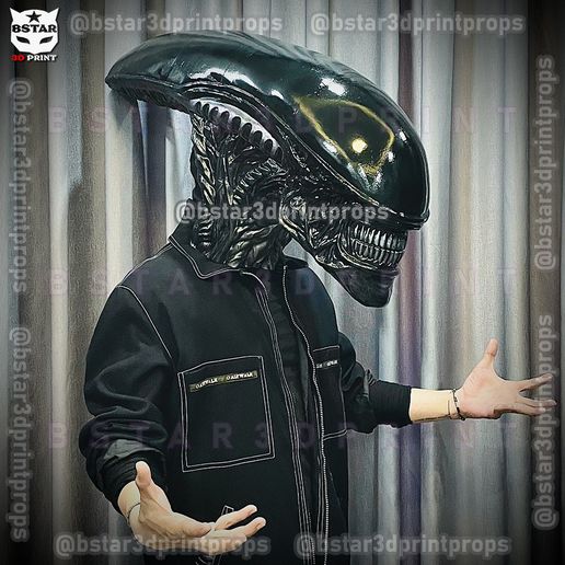 👽 Alien Xenomorph Head Decor Wearable Cosplay・ 3D File for 3D printing ...