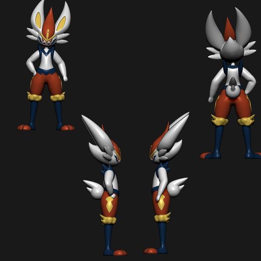 🐉 Pokemon - Cinderace with 2 poses・ STL File for 3D printing・Cults