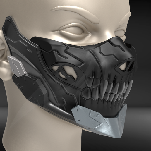 💀 Cyborg Skull Mask・ STL File for 3D printing・Cults
