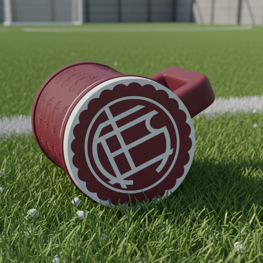 ⚽ CHOP TEXTURA LANUS WITH LOGO ON BASE・ STL File for 3D printing・Cults