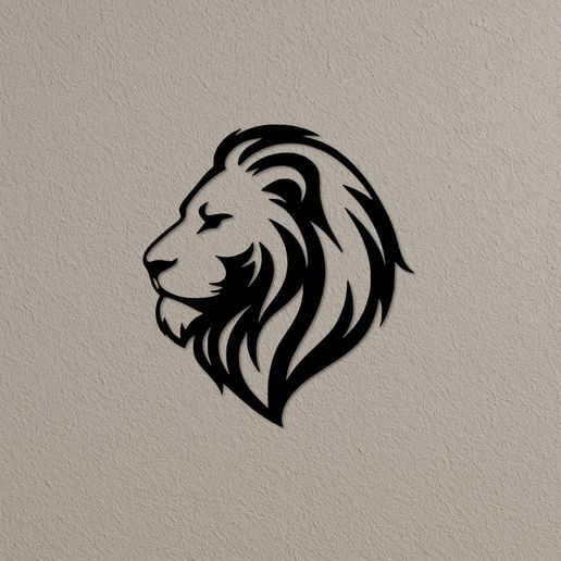 🦁 Edgeform Lion XL Wall Art – 3D Printable Decor・ 3D File for 3D ...