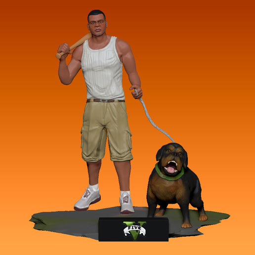🐕 franklin clinton and chop the dog from gta v grand theft auto game ...