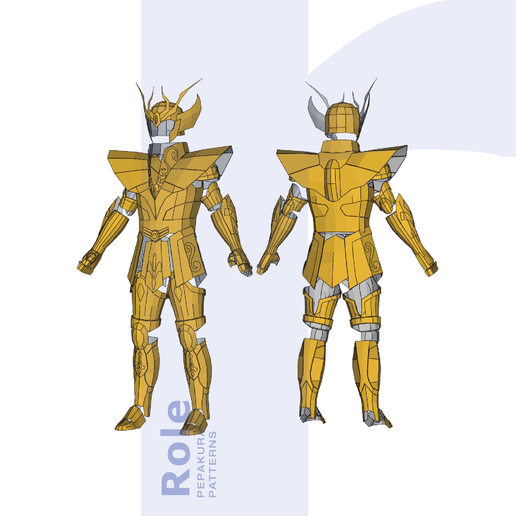 ♍ Virgo Saint Armor Cosplay Pepakura Template – Saint Seiya EVA Foam ...