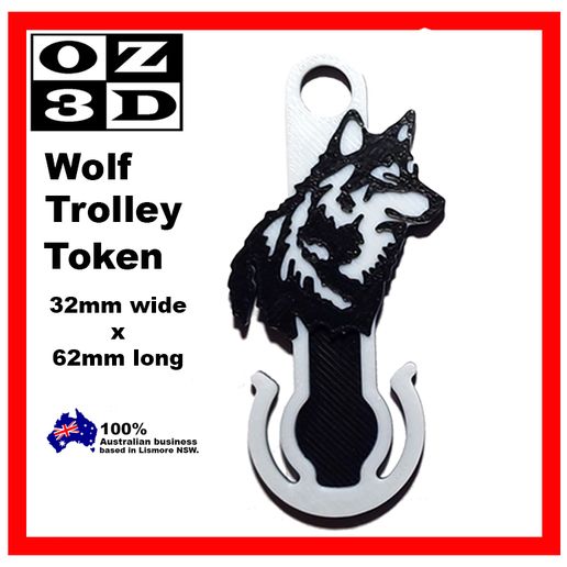 🐺 Wolf Shopping Trolley Token・ 3MF File for 3D printing・Cults