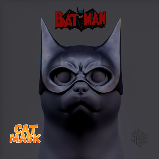 🪖 Batcat Mask / Helmet – Funny Batman-Inspired Cat Mask – STL File for ...