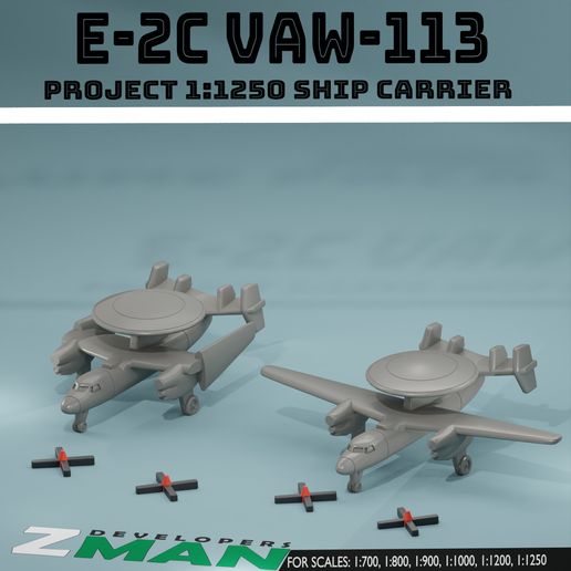 🛩️ E-2C VAW113 hawkeye for (1:1250)・文件用于 STL 三维打印・Cults