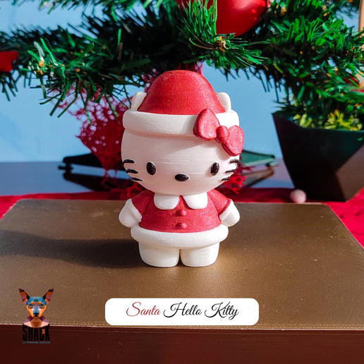 👋 HELLO KITTY-CHRISTMAS EDITION・Free STL File for 3D printing・Cults
