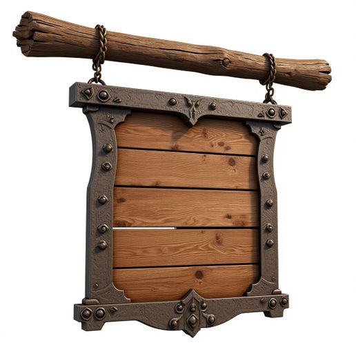 🪵 medieval fantasy wooden signboard・ STL File for 3D printing・Cults