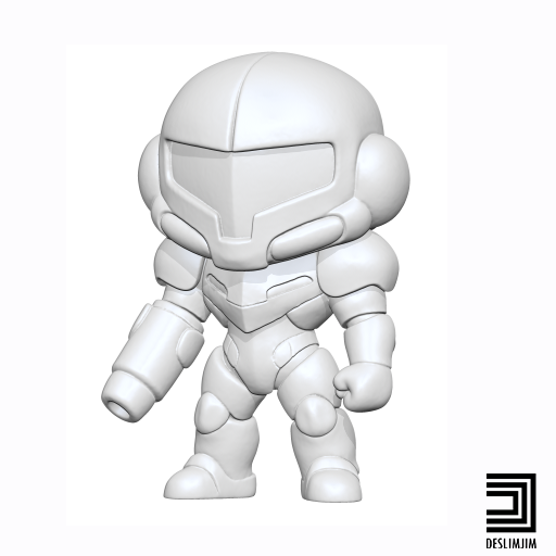 👾 Samus Aran Metroid Chibi Cute toyart・ 3D File for 3D printing・Cults