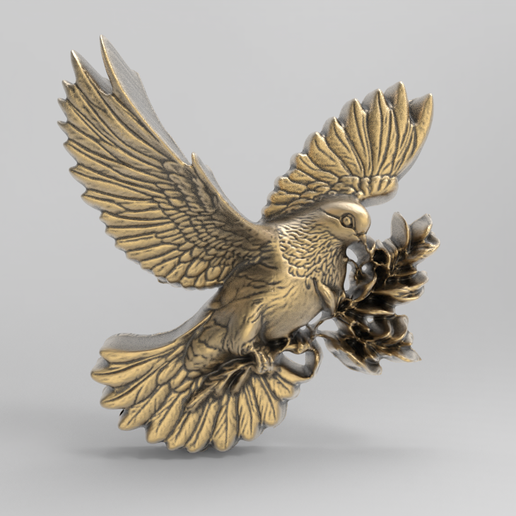 Fichier STL white dove with olive branch cnc 🕊️ (OBJ)・Modèle à ...