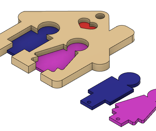 STL file Keychain couple love. 🗝️ ・3D printer design to download・Cults