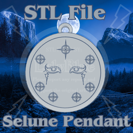🌙 Selune Pendant - Dungeons & Dragons・ STL File for 3D printing・Cults