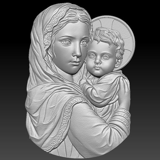 👶 Mary with Baby Jesus Pendant 3D print model・ STL File for 3D printing ...
