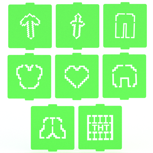 3D file Minecraft stencil set of 8 for Coffee and Baking ☕ ・3D printing ...