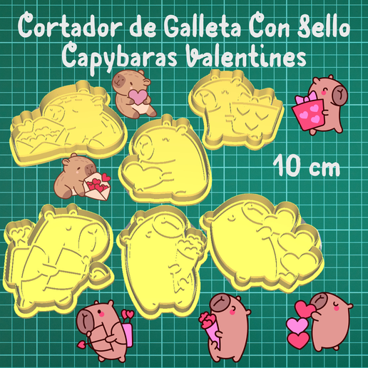 STL file Capibara Capybara Capincho Cookie Cutter Valentine's Day ...