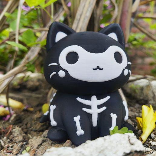 🎃 Halloween Special - Skeleton Cat・ 3D File for 3D printing・Cults