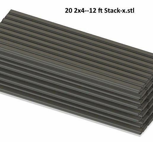 👽 N Scale 2 x 4 Stacks of lumber....・Free 3D File for ・Cults