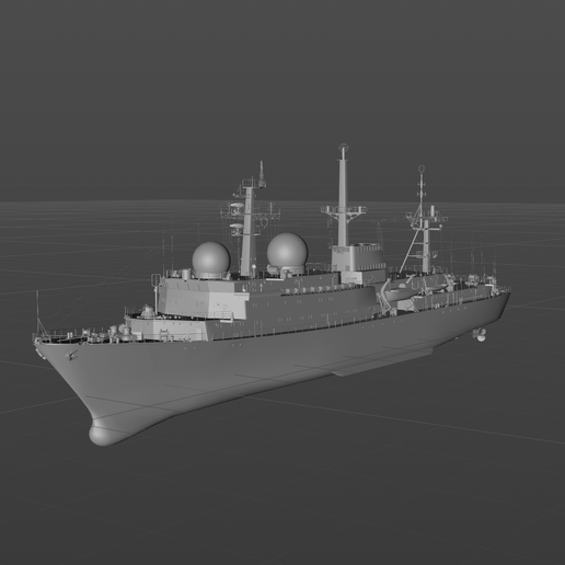 🚢 Digital model of the Russian SSV-80 reconnaissance ship・ OBJ File for ...